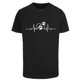 F4NT4STIC T-Shirt 'Heartbeat Dog Love' Herren Gr&ouml;&szlig;e XS schwarz / wei&szlig;