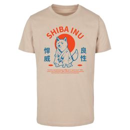 F4NT4STIC T-Shirt 'Japanischer Shiba Inu Hund' Herren Gr&ouml;&szlig;e 4XL sand / royalblau / orange