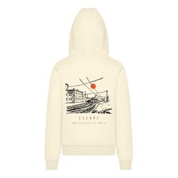 F4NT4STIC Sweatshirt 'Escape Discover the World Town Train Station' male Beige size 4XL
