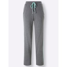 feel good Damen Hausanzug in Interlock-Qualit&auml;t, grau-mint, Gr&ouml;&szlig;e 44/46