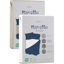 Aspero 2 x Spannbettlaken Ravello in Wei&szlig;/Beige | Gr.: onesize