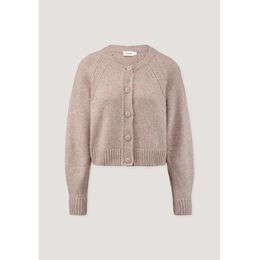 hessnatur Strick Jacke Relaxed Cropped in ros&eacute; | Gr.: XXL