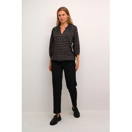 Kaffe Langarm-Bluse KAsigrid Regular fit in Midnight/ Sand Graphic Dot | Gr.: 36