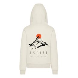 F4NT4STIC Sweatshirt 'Escape Discover the World Mountain' Herren Gr&ouml;&szlig;e M hellorange / schwarz / offwhite