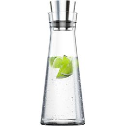 Emsa Karaffe »515675 Flow Slim« automatische Verschlusskappe, Ausgießer, mundgeblasenes Glas, 1 L transparent