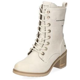 Mustang Shoes Schnürstiefelette »Stiefelette Lederimitat« Ivory 40 40 Verschluss: Schnürung