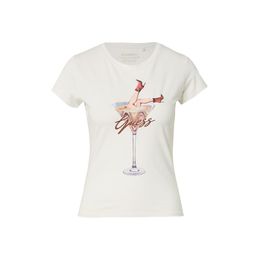 Guess T-Shirt 'Tini Boots Espresso' Damen Größe S braun / rosé / cranberry / weiß