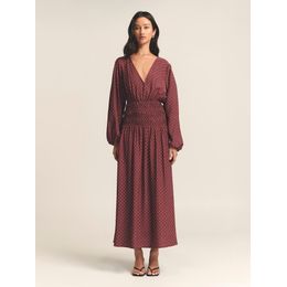 St MRLO Kleid 'May Gather' Damen Gr&ouml;&szlig;e 44 dunkelrot / wei&szlig; Winterkleid