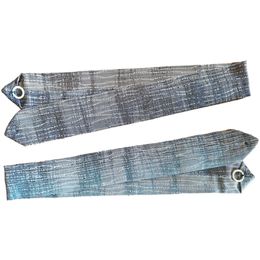Weckbrodt-Gardinen Raffhalter WECKBRODT "Kilian", blau (blau, grau), B:70cm H:5cm, Polyester, Raffhalter, Dekoration, Vorhang, Gardine, Store