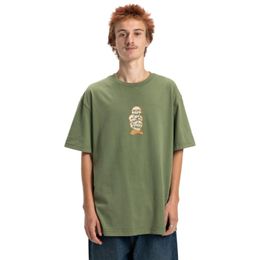 T-Shirt DC Shoes "Laugh Stack", Herren, Gr. XS, gr&uuml;n (bronze gr&uuml;n), Obermaterial: 75% Baumwolle, 25% Baumwolle;, Shirts T-Shirt