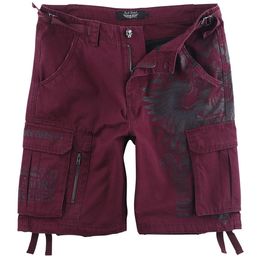 Rock Rebel by EMP Dunkelrote Shorts mit Prints Short bordeaux in S Q122-000162 M462677