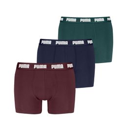 Puma Herren Boxershorts "Puma MEN EVERYDAY BOXERS 3P", Gr. Lburgundy, navy, grün, Obermaterial: 95% Baumwolle, 5% Elasthan, Unterhosen, mit