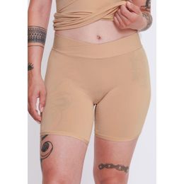 Lange Unterhose Sloggi "GO Allround", Damen, Gr. 1, braun (peanut butter), Single Jersey, Obermaterial: 73% Modal, 18% Elasthan, 9% Polyamid, eng, Unterhosen, One Size, bequemer Piqué-Strick-Bund, weich und atmungsaktiv