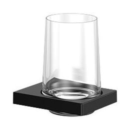 KEUCO Edition 11 Glashalter 11150379000 komplett mit Echtkristall-Glas und Halterung, schwarz-matt