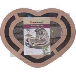 Katzenspielzeug Herz mit Ball & Katzenminze Flamingo