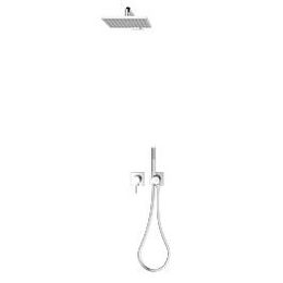 KEUCO IXMO Dusch-Set 4 59651010402 eckig, Einhebelmischer mit Brausehalter u. Kopfbrause, verchromt