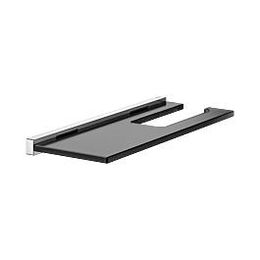KEUCO Edition 90 Square Toilettenpapierhalter 19173018000 mit Glasablage, verchromt/Rauchglas
