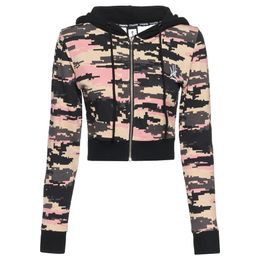 Dangerous Dngrs Sweatjacke 'Obscure' Damen Gr&ouml;&szlig;e M beige / rosa / schwarz / wei&szlig;