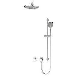 KEUCO IXMO Dusch-Set 9 59653010901 rund, Thermostatmischer m. Brauseschlauch u. Kopfbrause, verchromt