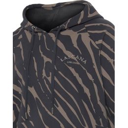 Lascana Damen Kapuzensweatshirt, dunkelgrau-taupe, Gr&ouml;&szlig;e 44/46