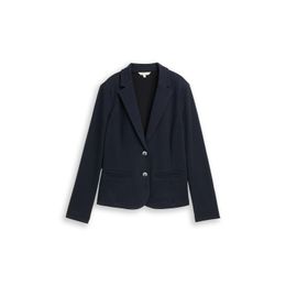 Tom Tailor Damen Regular Fit Jacquard Blazer, blau, Uni, Gr. S