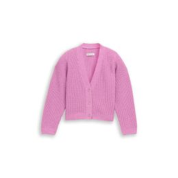 Tom Tailor M&auml;dchen Cardigan mit V-Ausschnitt, rosa, Uni, Gr. 116/122