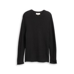 Tom Tailor Denim Herren Relaxed Fit Strickpullover, schwarz, Uni, Gr. L