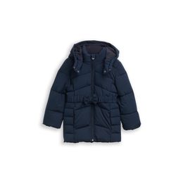 Tom Tailor Mädchen Puffer-Mantel mit Gürtel, blau, Uni, Gr. 104/110