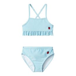 name it Bikini 'NMFZammer' Mädchen Größe 74/80 himmelblau / dunkelrot / schwarz / weiß