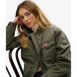 Superdry Damen Military Borg Jacke Khaki - Gr&ouml;&szlig;e: 34 2082217000666SA2028
