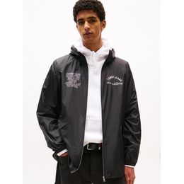 Windbreaker Tommy Jeans "TJM WINDBRKR BOROUGHS JACKET", Herren, Gr. XXL, schwarz, Web, Obermaterial: 100% Polyester, unifarben, regular fit normal, Rundhals, eingesetzt elastischer Bund, Jacken, Sportjacke, Übergangsjacke Funktionsjacke Lightweight