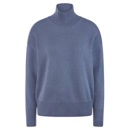 include - Pullover mit Stehkragen, blau, Gr. 40 / M - Schurwolle