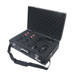 HMF 14521-02 Alu Fotokoffer, Waffenkoffer mit Rasterschaumstoff, 56,5 x 36 x 16 cm, Schwarz