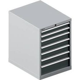 Schäfer Shop Schäfer Shop Select Schubladenschrank 27-36, 7 Schübe, bis 75 kg, B 564 x T 725 x H 800 mm, anthrazitgrau/weißaluminium