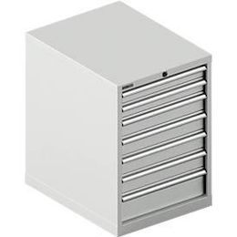 Schäfer Shop Schäfer Shop Select Schubladenschrank 27-36, 7 Schübe, bis 75 kg, B 564 x T 725 x H 800 mm, lichtgrau/lichtgrau