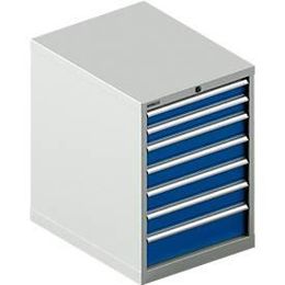 Schäfer Shop Schäfer Shop Select Schubladenschrank 27-36, 7 Schübe, bis 75 kg, B 564 x T 725 x H 800 mm, enzianblau/lichtgrau