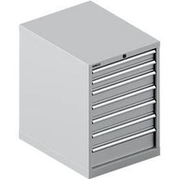 Schäfer Shop Schäfer Shop Select Schubladenschrank 27-36, 7 Schübe, bis 75 kg, B 564 x T 725 x H 800 mm, weißaluminium/weißaluminium