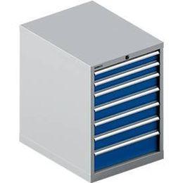 Schäfer Shop Schäfer Shop Select Schubladenschrank 27-36, 7 Schübe, bis 75 kg, B 564 x T 725 x H 800 mm, enzianblau/weißaluminium