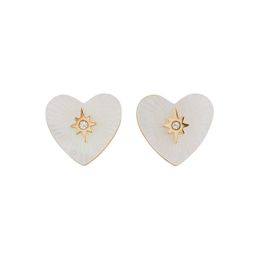 Fossil Ohrringe Damen Größe One Size gold / transparent / weiß