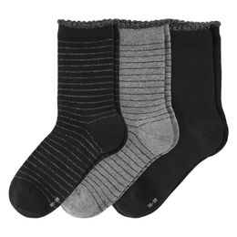 Gina Benotti 3 Paar Damen Socken mit Effektgarn
