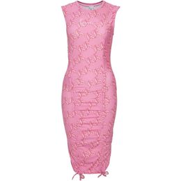 Karl Kani Kleid Damen Gr&ouml;&szlig;e 40 beige / pink / hellpink Winterkleid