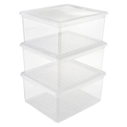 Joybos 3er-Set: Aufbewahrungskisten in Transparent - (B)39 x (H)33,5 x (T)18 cm - 27% | Kisten-koerbe