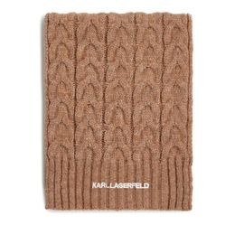 K by KARL LAGERFELD Karl Lagerfeld T&uuml;cher & Schals - Strickschal mit Zopfmuster - Gr. unisize - in Cognacbraun - f&uuml;r Damen