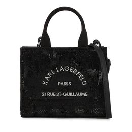 K by KARL LAGERFELD Karl Lagerfeld Shopper - Rue St-Guillaume Mini-Tote-Bag mit Strass - Gr. unisize - in Schwarz - f&uuml;r Damen