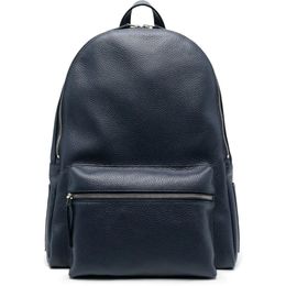 ORCIANI Rucks&auml;cke - Textured Leather Backpack With Adjustable Straps - Gr. unisize - in Blau - f&uuml;r Damen