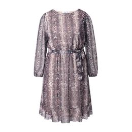 MIAMODA Kleid Damen Gr&ouml;&szlig;e 60 braun / hellgrau / wei&szlig; Winterkleid