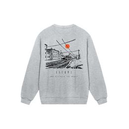 F4NT4STIC Sweatshirt 'Escape Discover the World Town Train Station' male Grey size XS