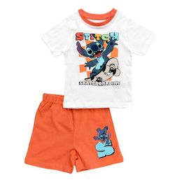 Disney Schlafanzug 'Lilo & Stitch' Jungen Gr&ouml;&szlig;e 122 navy / orange / rot / wei&szlig;