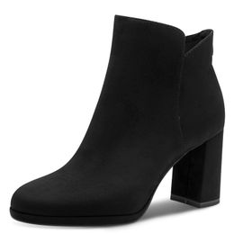 Tamaris Damen Stiefelette, Gr. 40schwarz, Textil, Veloursleder, unifarben, Schuhe, Blockabsatz, Abendschuh, Festtagsschuh in veganer Verarbeitung
