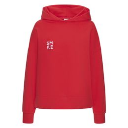 Kapuzensweatshirt Lascana, Damen, Gr. 32/34, rot, flieder bedruckt, Sweatware, Obermaterial: 95% Baumwolle, 5% Elasthan, bedruckt, unifarben, figurumspielend hüftlang, Rundhals, Rippbündchen, Sweatshirts, mit Rückenprint
